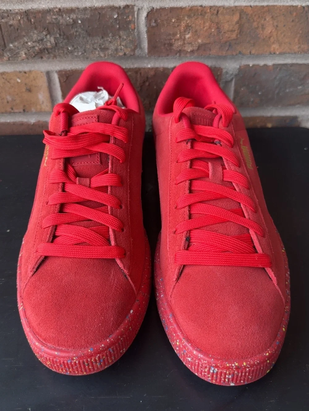 Puma | Shoes | Puma Red Suede Sneakers With Speckled Midsole New Wout ...
